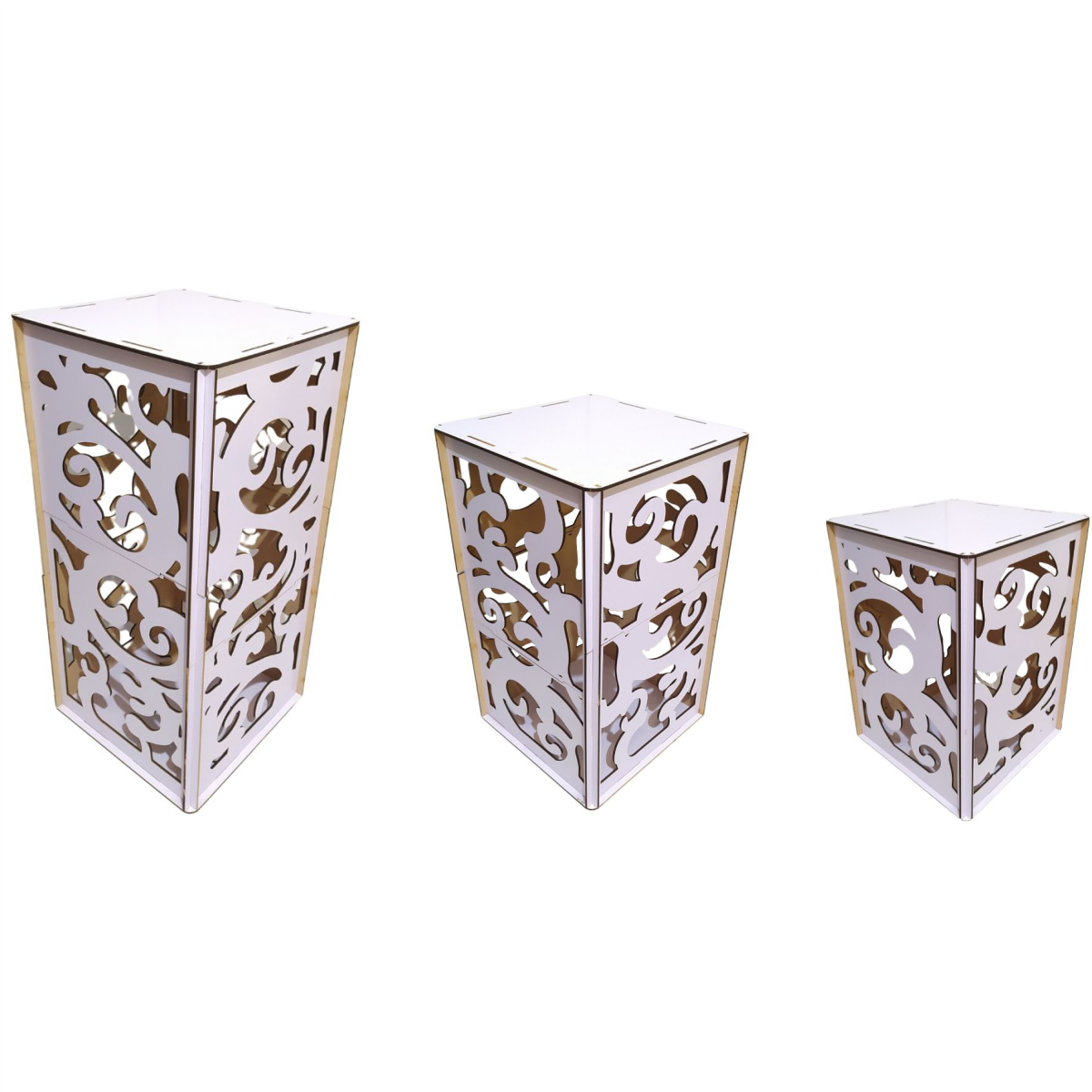 Cilindros Cuadrados Candy Bar Armables Para Mesas De Dulces 1 Cara Bla ...